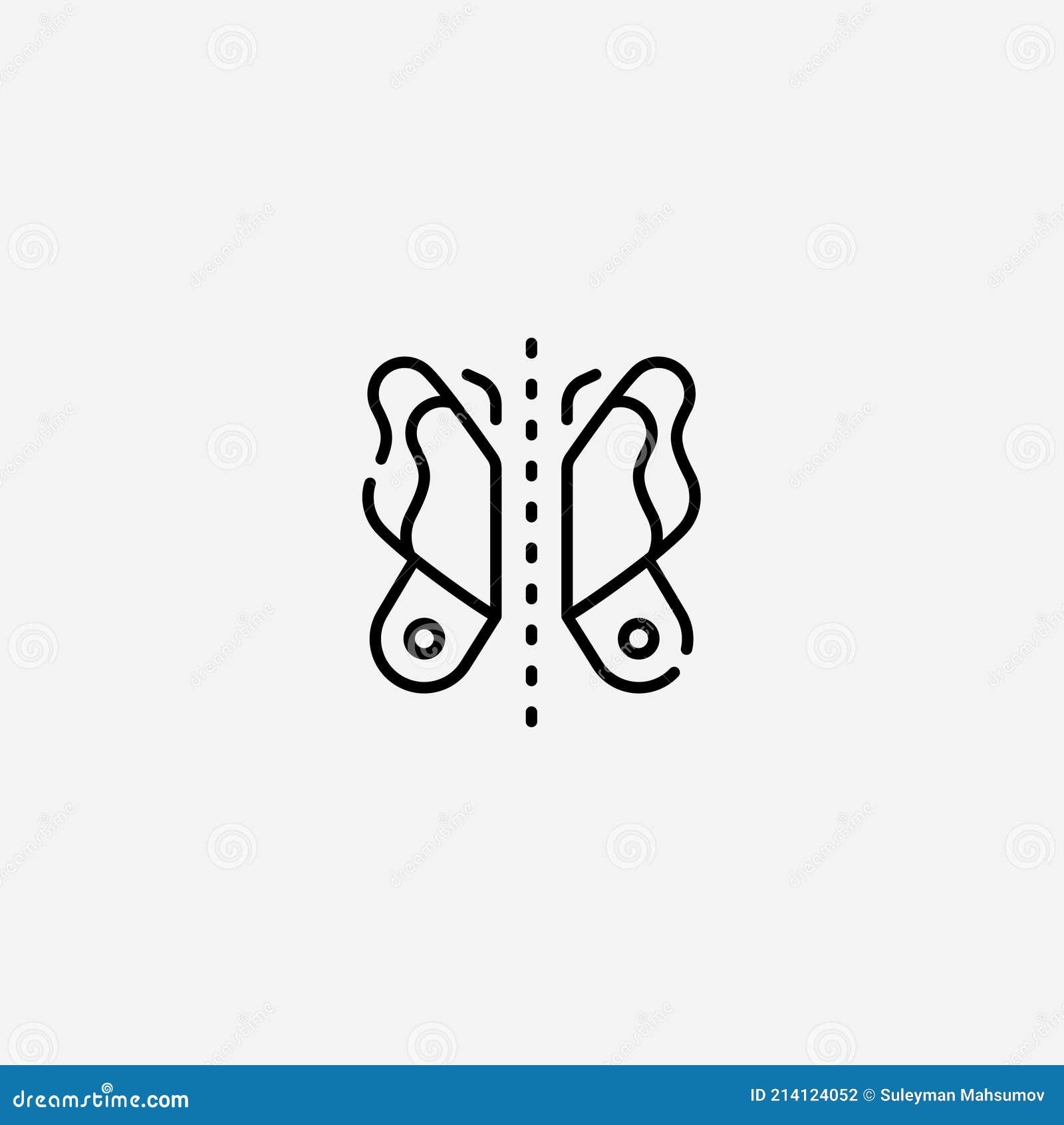 Symmetry Icon Of 3 Types Color, Black And White, Outline. Isolated ...