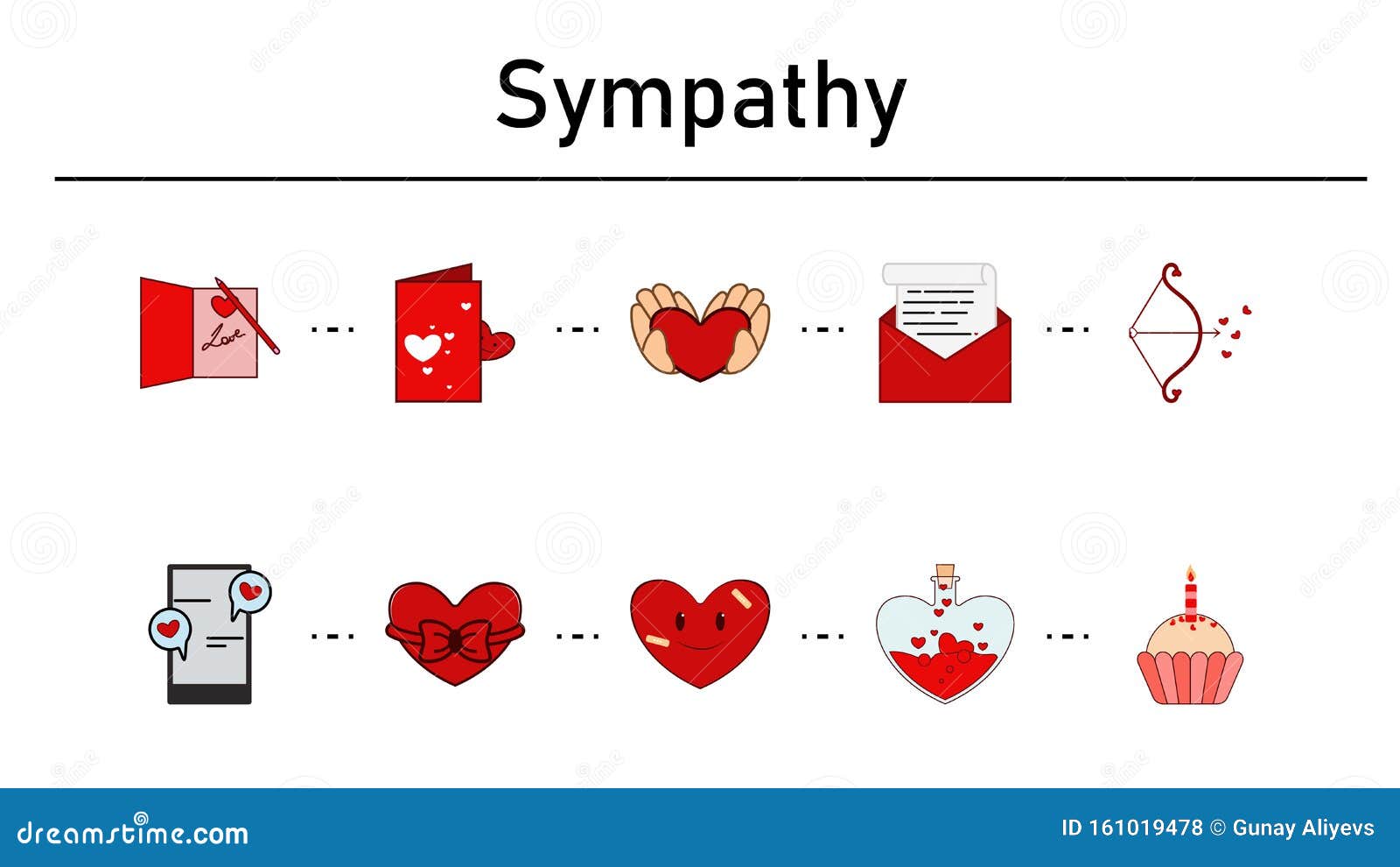 Sympathy Simple Concept Flat Icons Set Stock Illustration ...