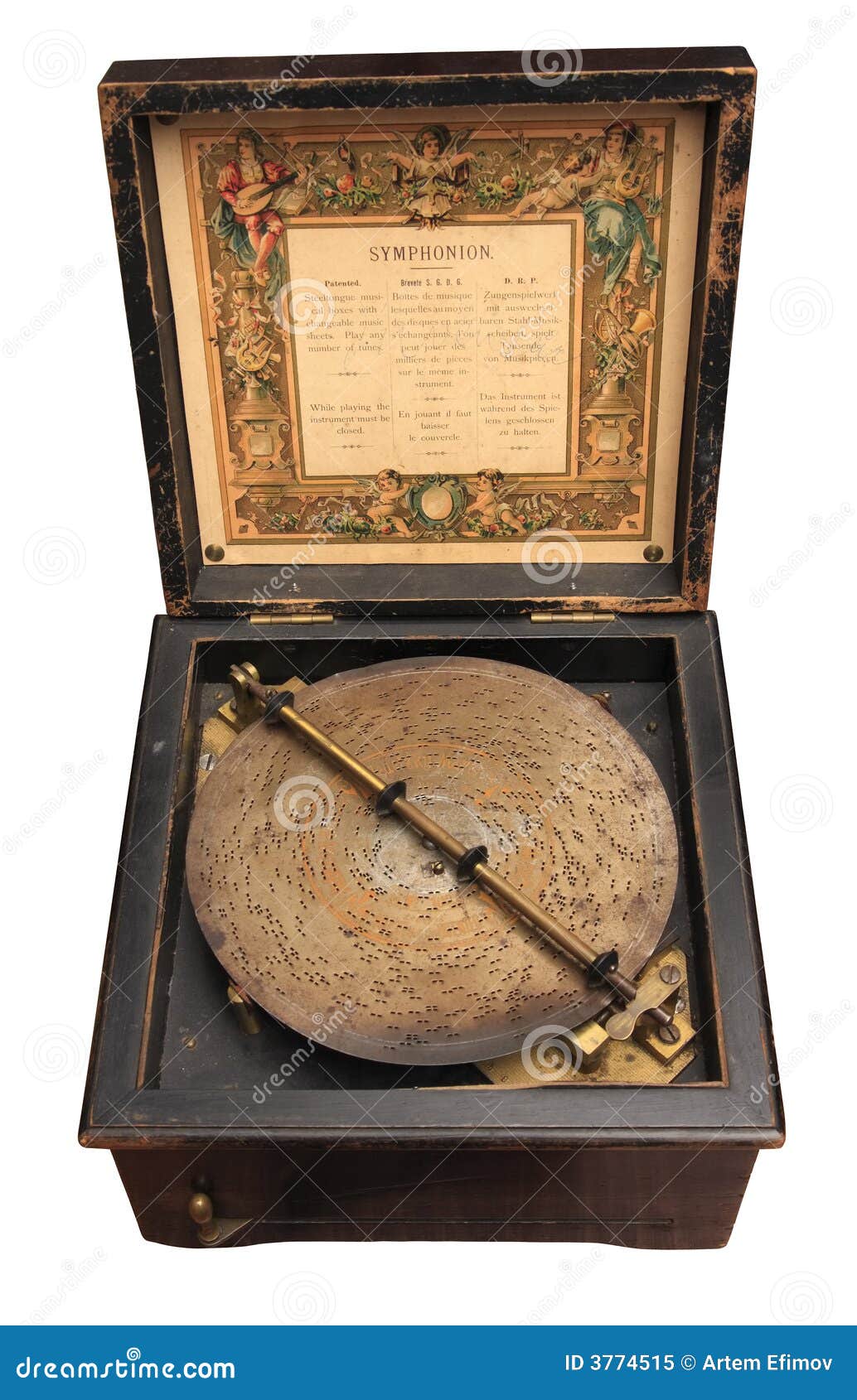 Symphonion stock image. Image of fashioned, wood, copper - 3774515