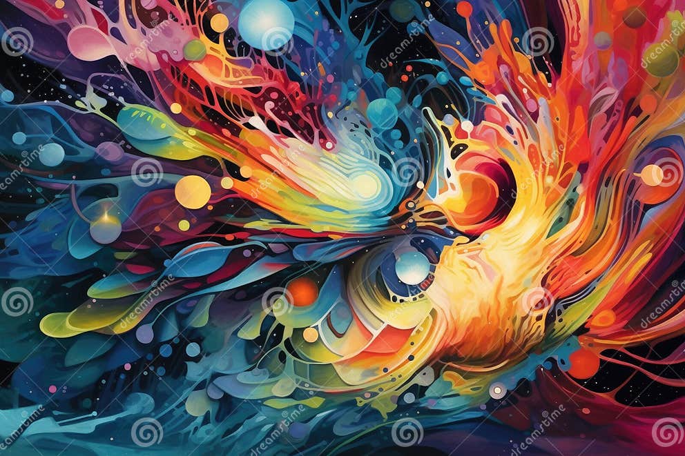 Symphony of Abstract Colors and Patterns on a Dynamic Background ...