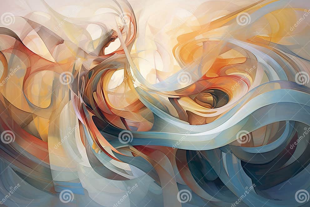 Symphony of Abstract Forms and Lines, Intertwining and Overlapping in a Mesmerizing Dance of ...