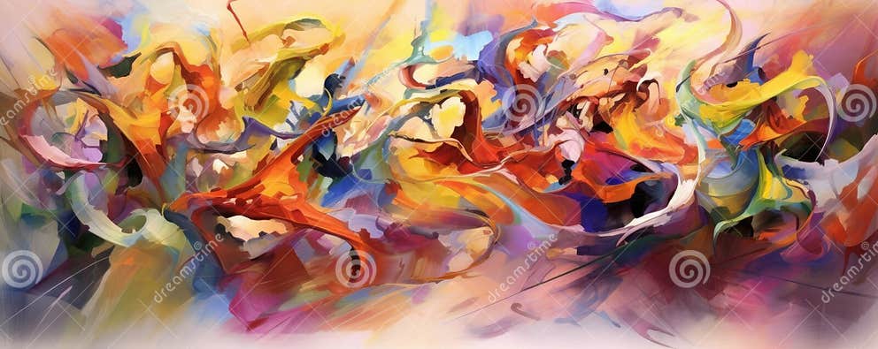 Symphony of Abstract Forms and Lines, Intertwining and Overlapping in a ...