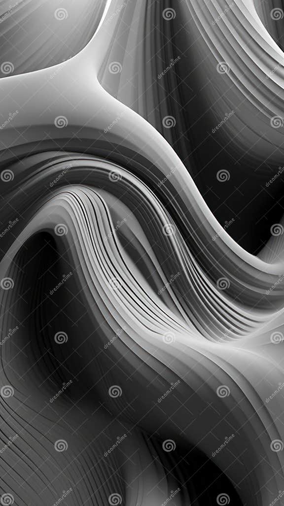 Symphony of Abstract Forms in Monochromatic Grayscale AI Generated ...