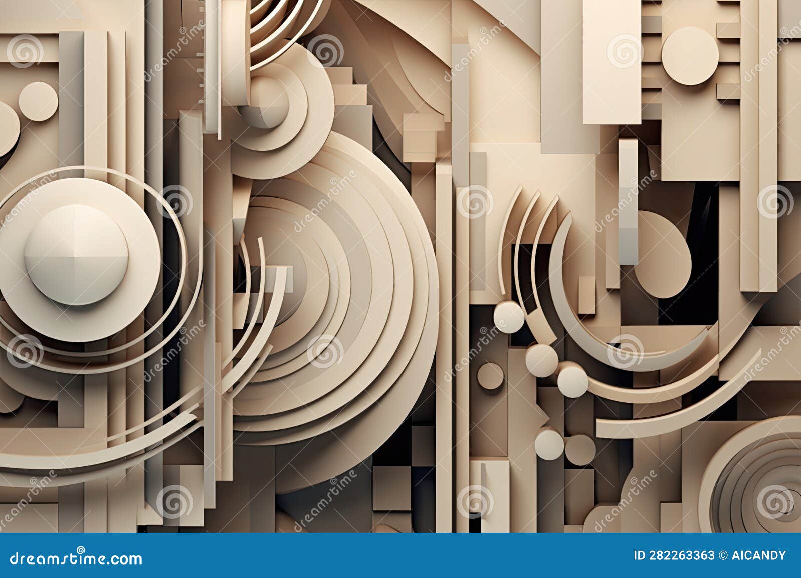 Symphony of Abstract Geometric Shapes on a Monochromatic Background ...