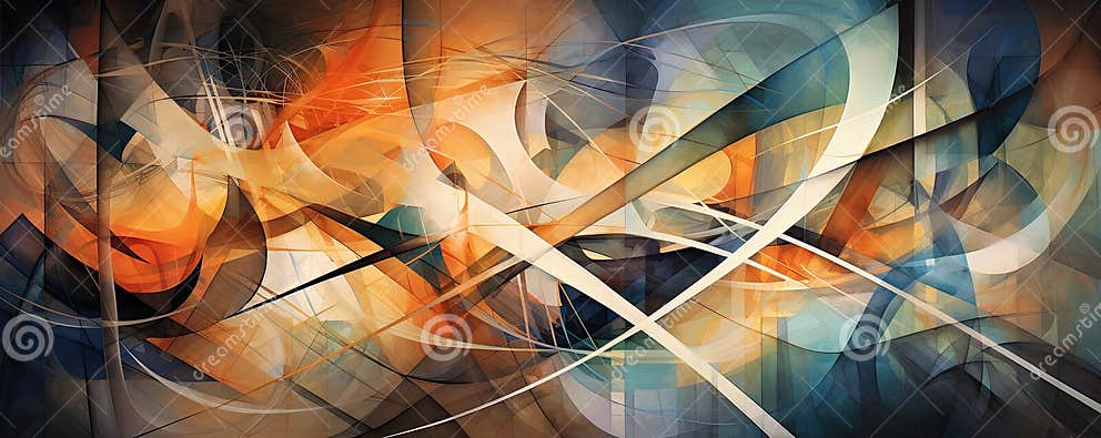 Symphony of Abstract Lines Intersecting and Diverging, Creating a ...