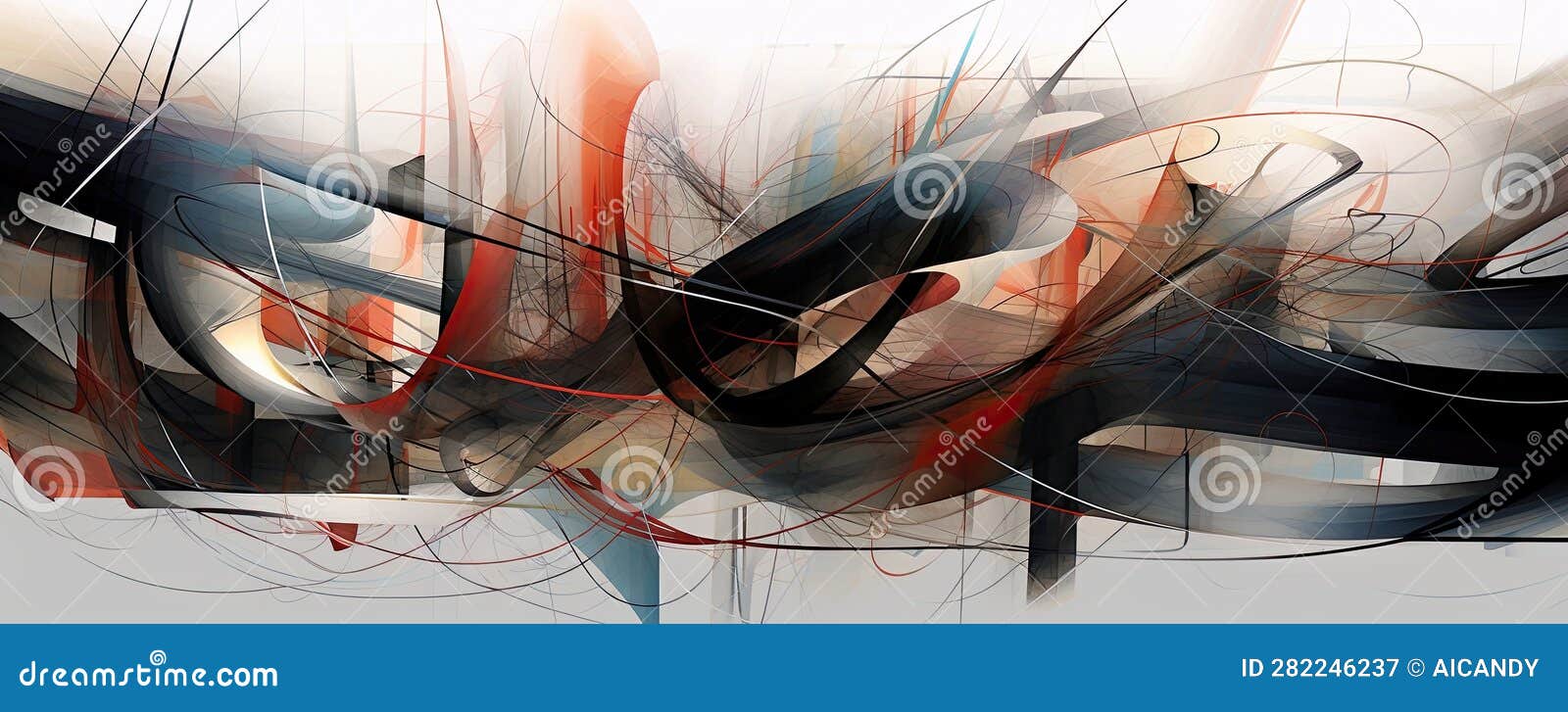 Symphony of Abstract Lines Intersecting and Diverging, Creating a Visual Representation of ...