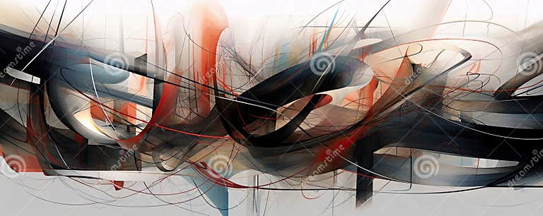 Symphony of Abstract Lines Intersecting and Diverging, Creating a Visual Representation of ...