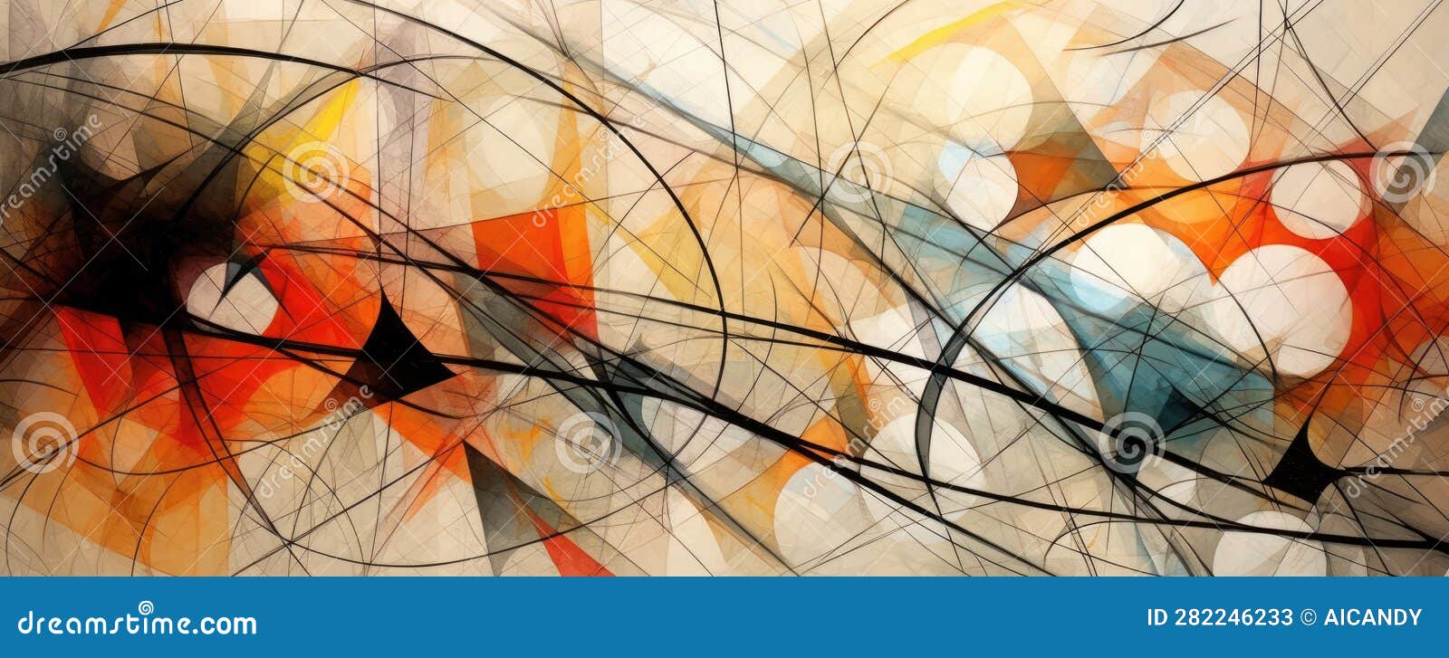 Symphony of Abstract Lines Intersecting and Diverging, Creating a Visual Representation of ...