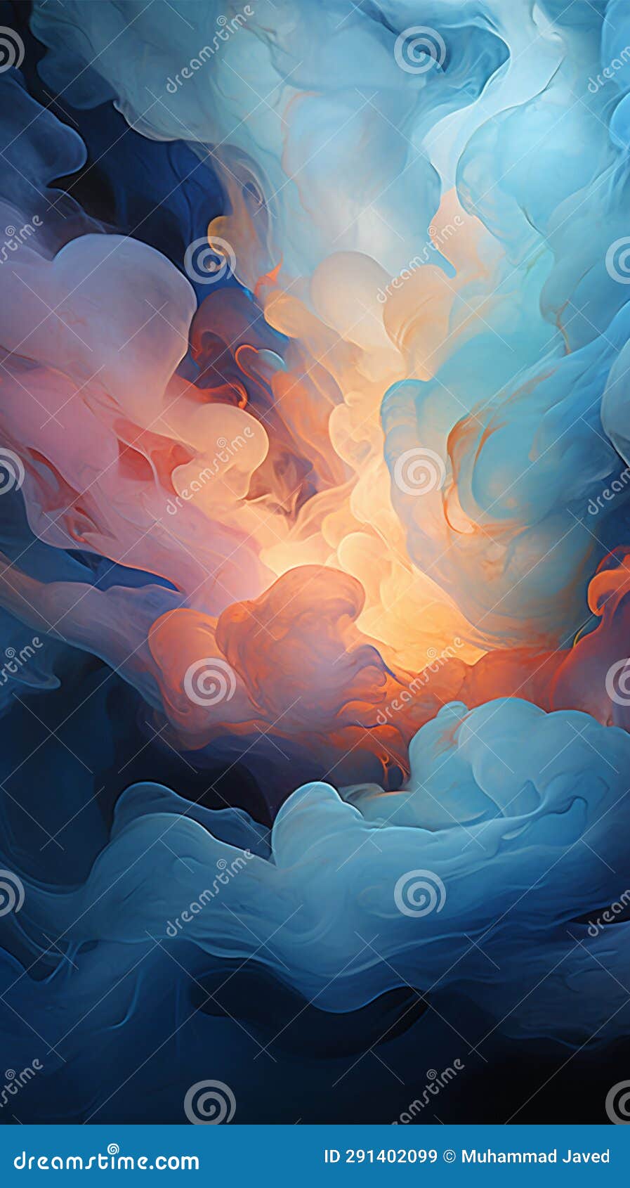 A Symphony of Azure Hues Blend into Expressive Brushstrokes, a ...