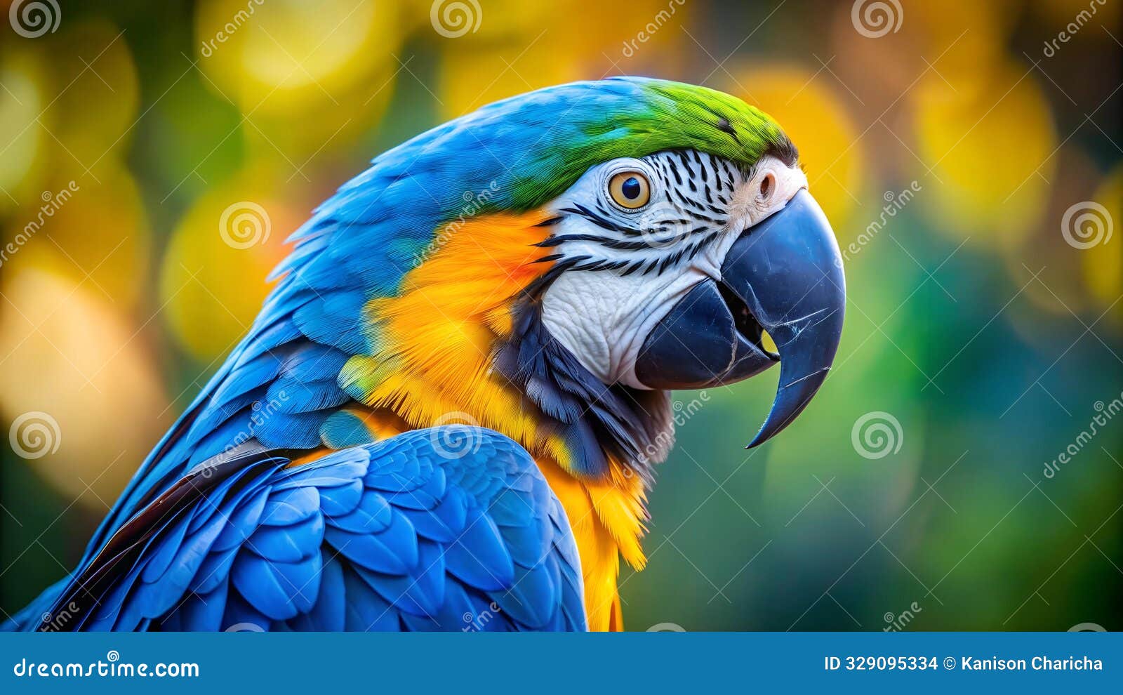 A Symphony of Blue and Yellow Abstract Macaw AI Generated Stock Photo ...