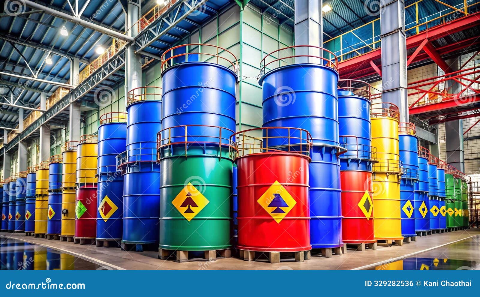 A Symphony of Caution: Vibrant Warning Labels Against a Stark ...