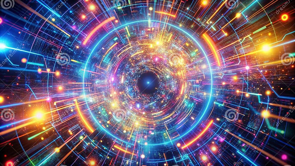 Symphony of Circuits: a Tapestry of Neon and Data Generative AI Stock ...