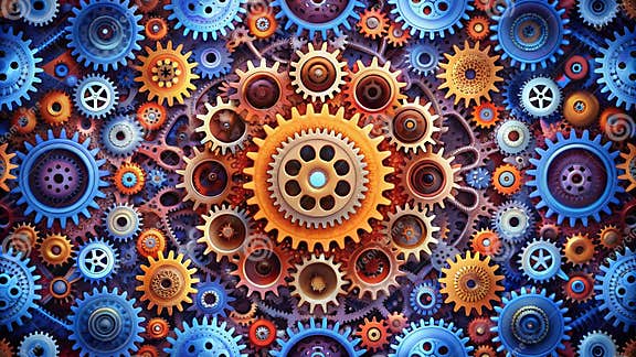 The Symphony of Cogs a Kaleidoscope of Interlocking Gears Generative AI ...