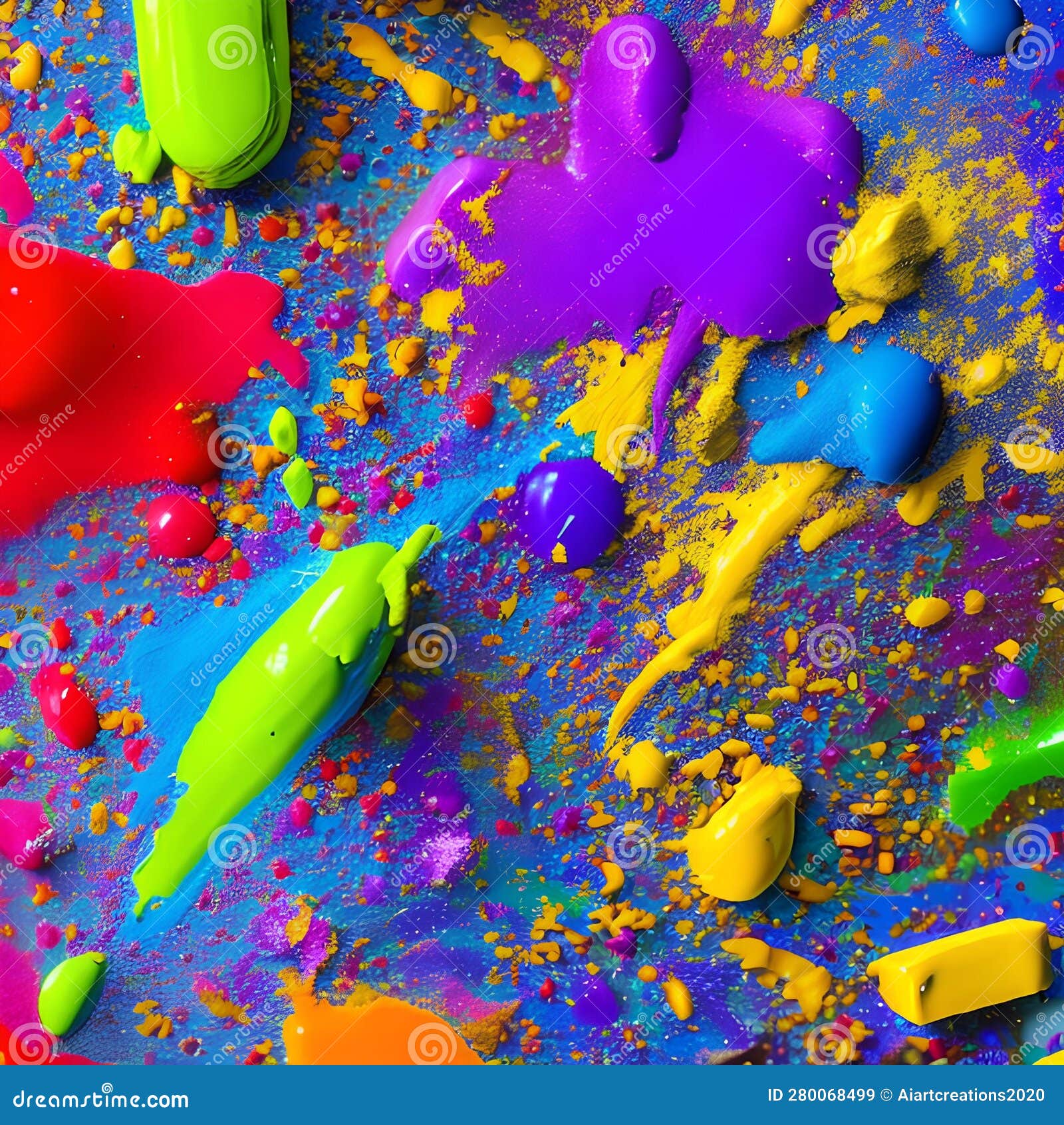 A Symphony of Colorful Paint Splatters, Creating a Dynamic and ...