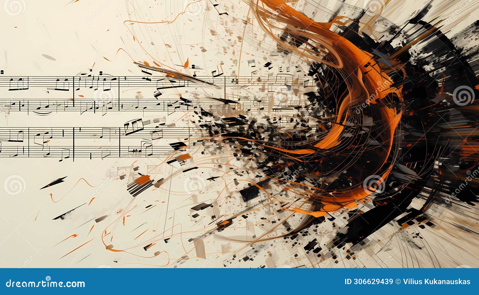 Symphony of Elements: Musical Fusion with Nature and Fire Stock ...