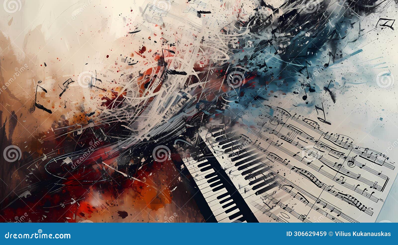 Symphony of Elements: Musical Fusion with Nature and Fire Stock ...