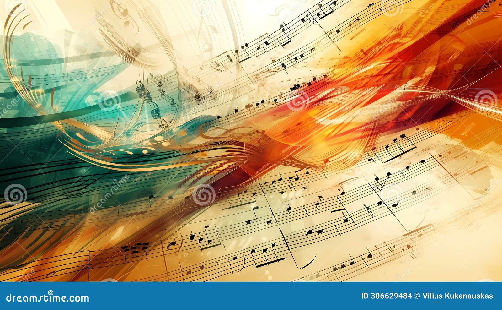 Symphony of Elements: Musical Fusion with Nature and Fire Stock ...