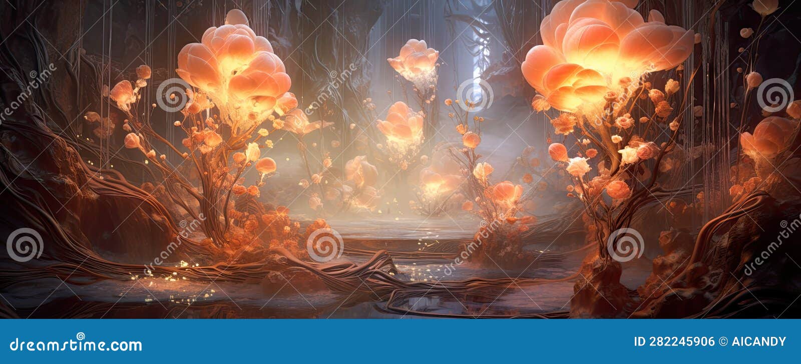 Symphony of Ethereal Textures and Glowing Elements, Evoking a Sense of ...