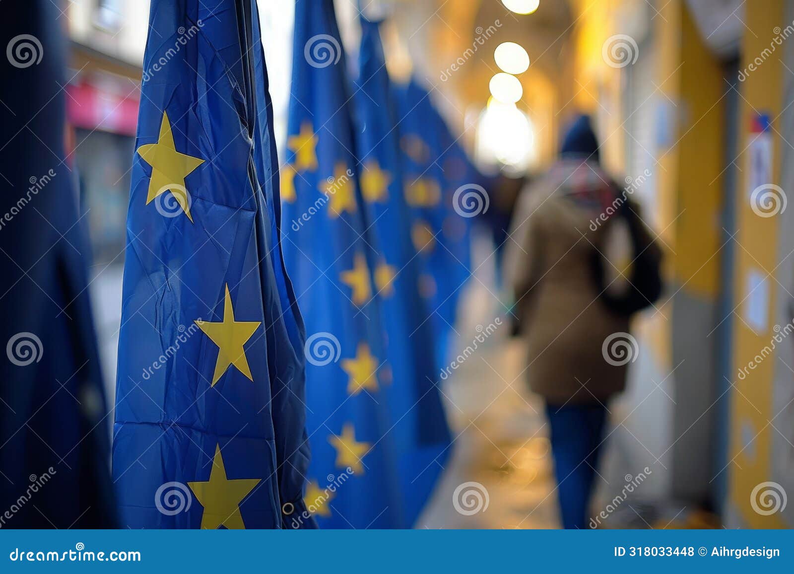 Symphony of Flags EU Unity in a Hallway Stock Illustration ...