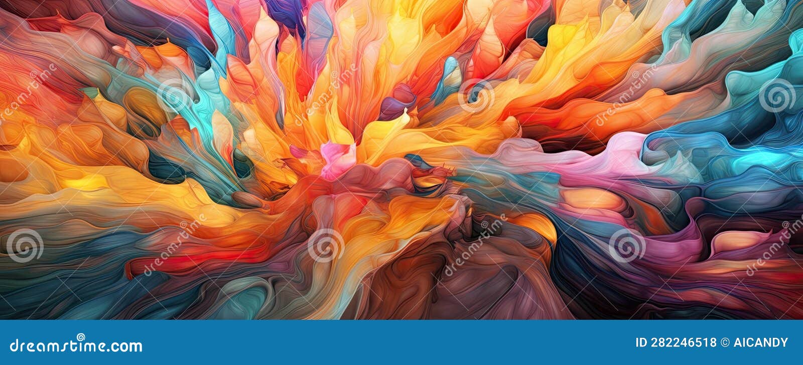 Symphony of Fluid Abstract Shapes Merging and Flowing Together ...