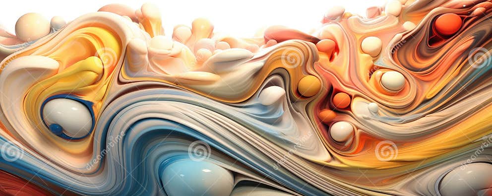Symphony of Fluid Abstract Shapes Merging and Flowing Together ...
