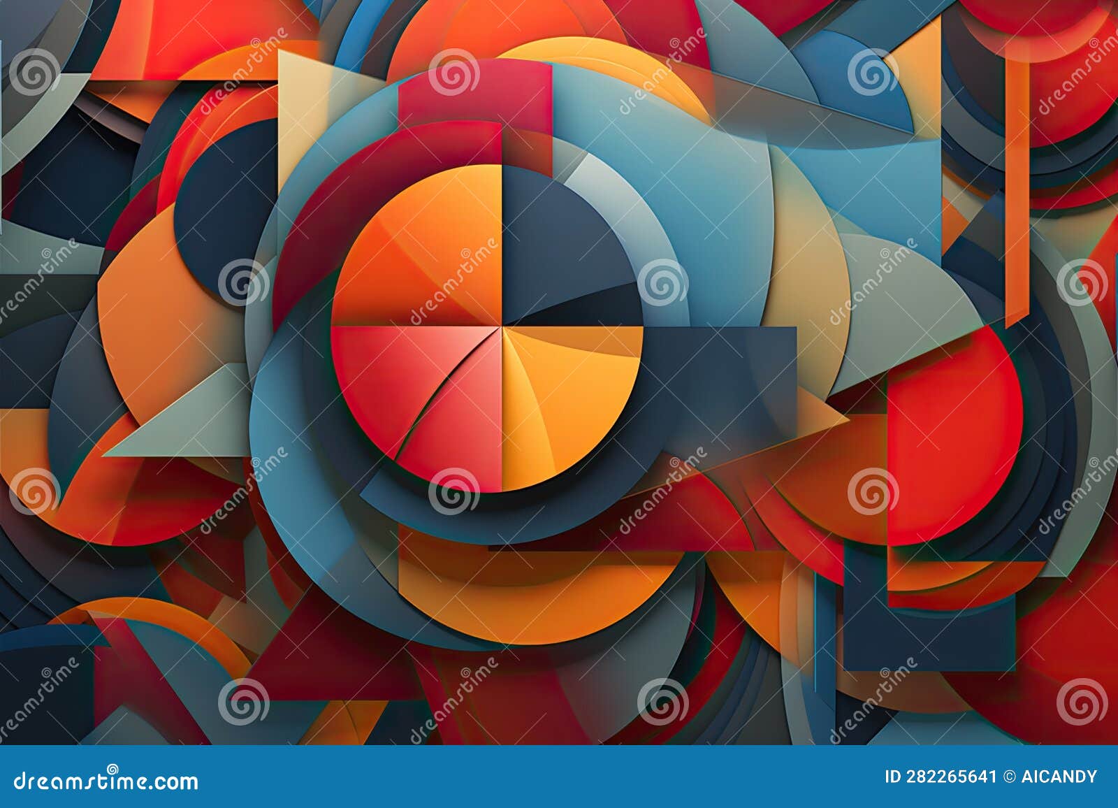 Symphony of Geometric Shapes in Bold and Contrasting Hues, Overlapping ... Symphony of Geometric Shapes in Bold and Contrasting Hues, Overlapping ...