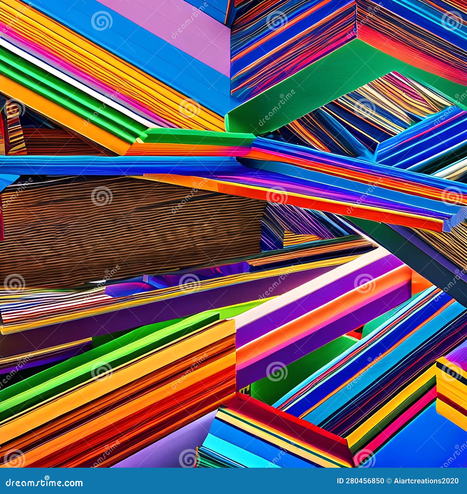 A Symphony of Geometric Shapes in Vibrant Colors, Merging and ...