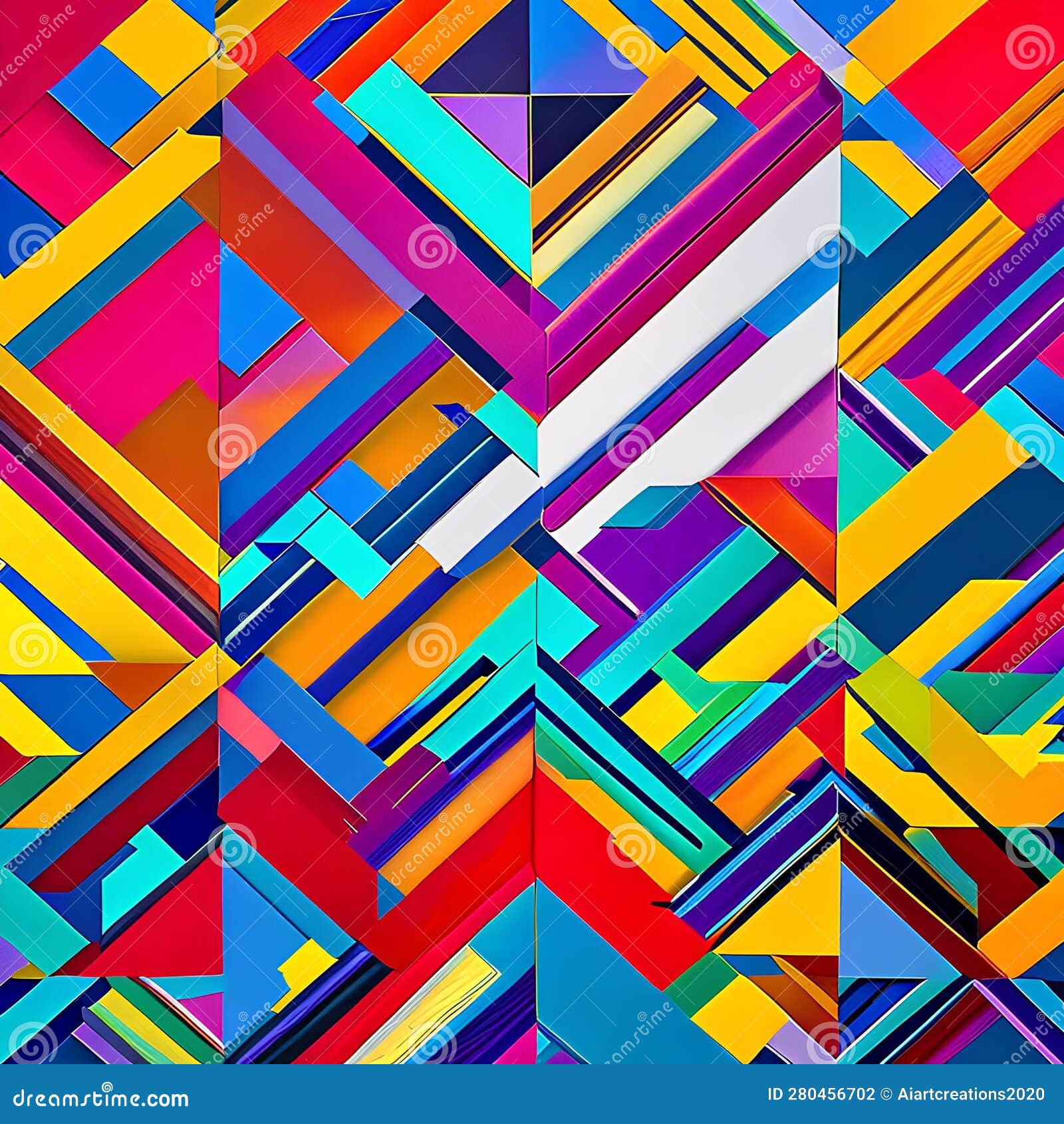 Geometric Symphony: Harmonious Interplay Of Shapes And Colors Vector ...