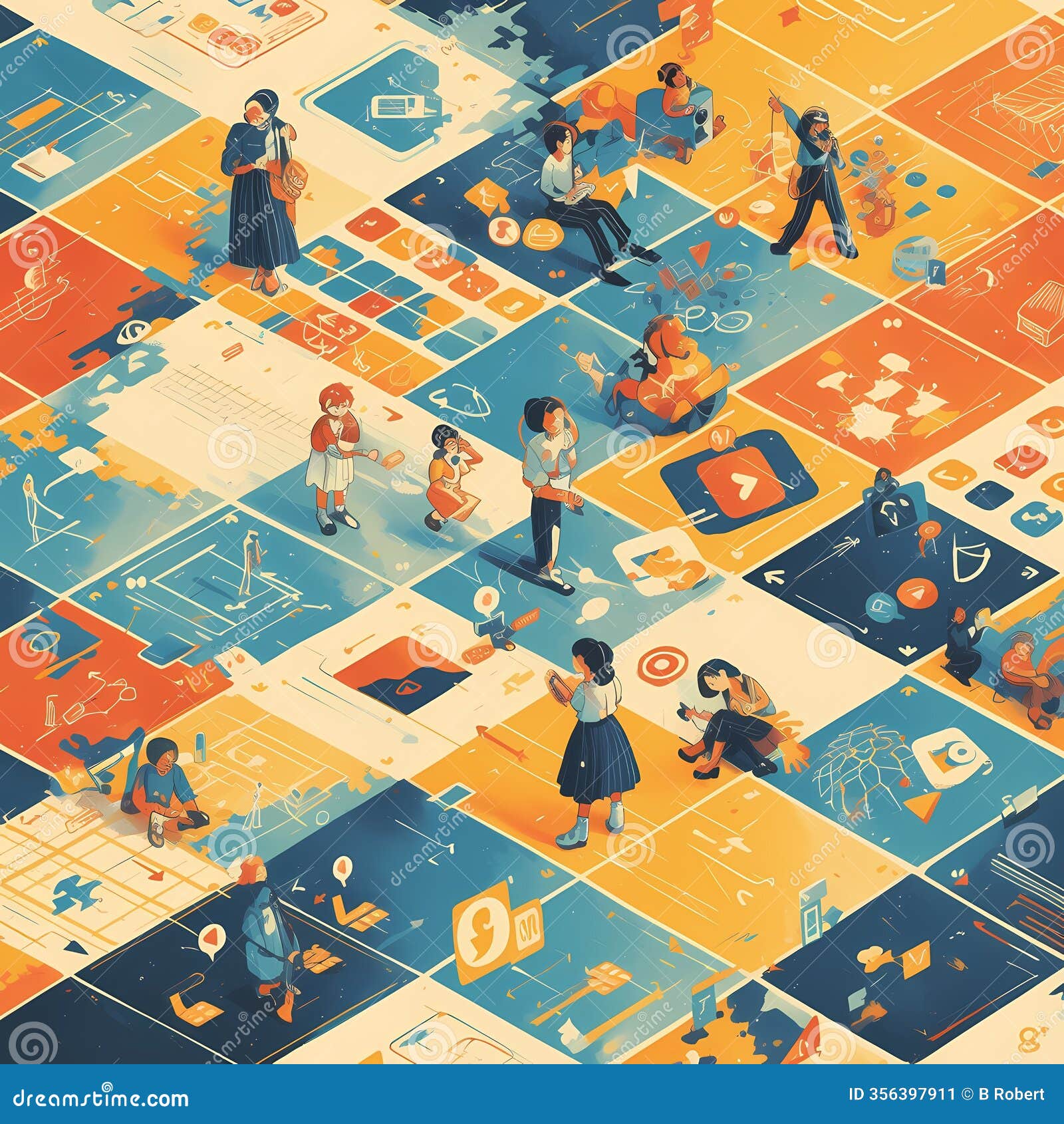 Symphony Of Icons On A Screen: A Visual Representation Of Digital ...