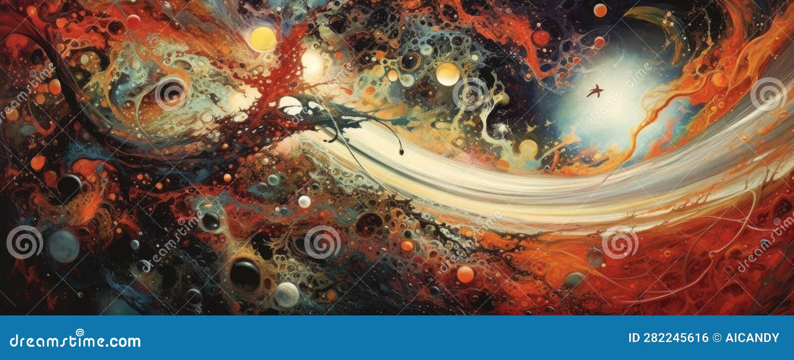 Symphony of Intergalactic Elements and Abstract Forms, Evoking a Sense ...