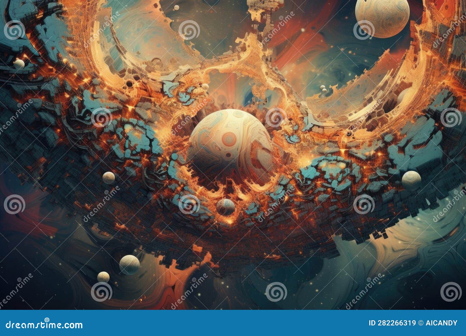 Symphony of Intergalactic Elements and Abstract Forms, Evoking a Sense ...