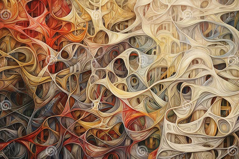Symphony of Interwoven Threads and Abstract Patterns, Creating a ...