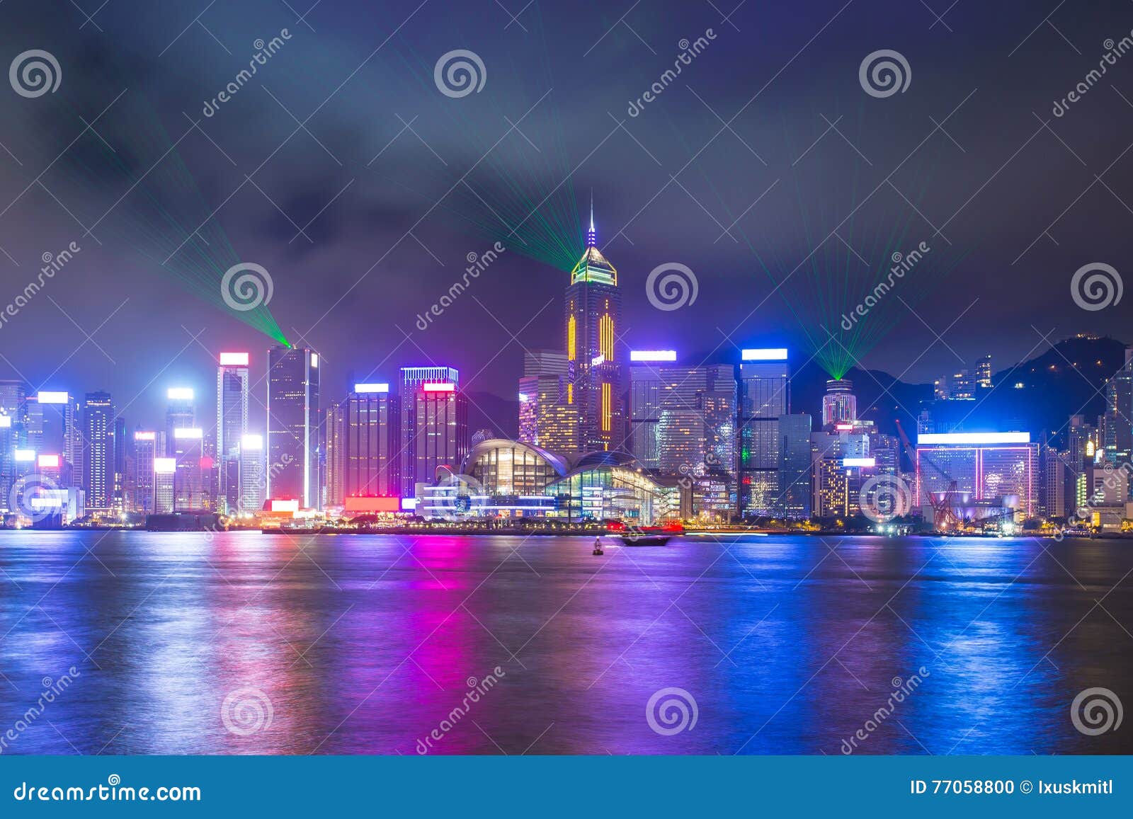 A Symphony of Lights Show in Hong Kong, China Stock Photo - Image of ...