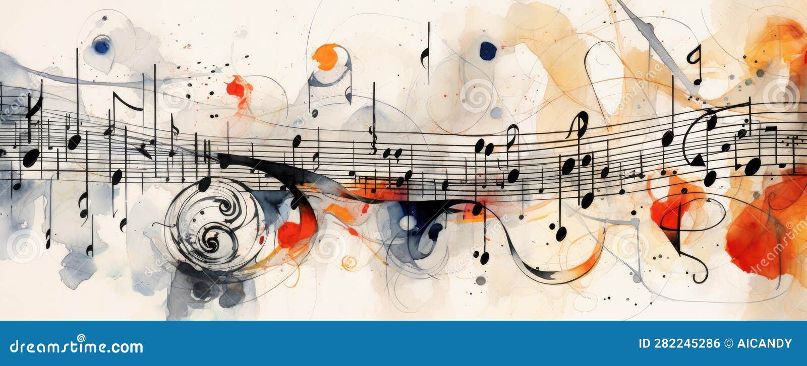 Symphony of Musical Notes Visualized through Abstract Lines and Shapes ...