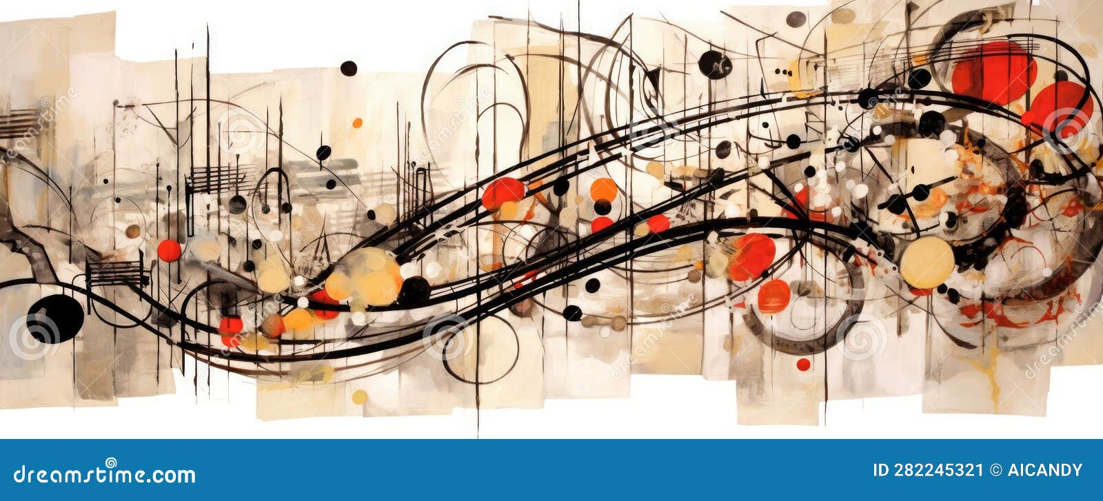 Symphony of Musical Notes Visualized through Abstract Lines and Shapes ...