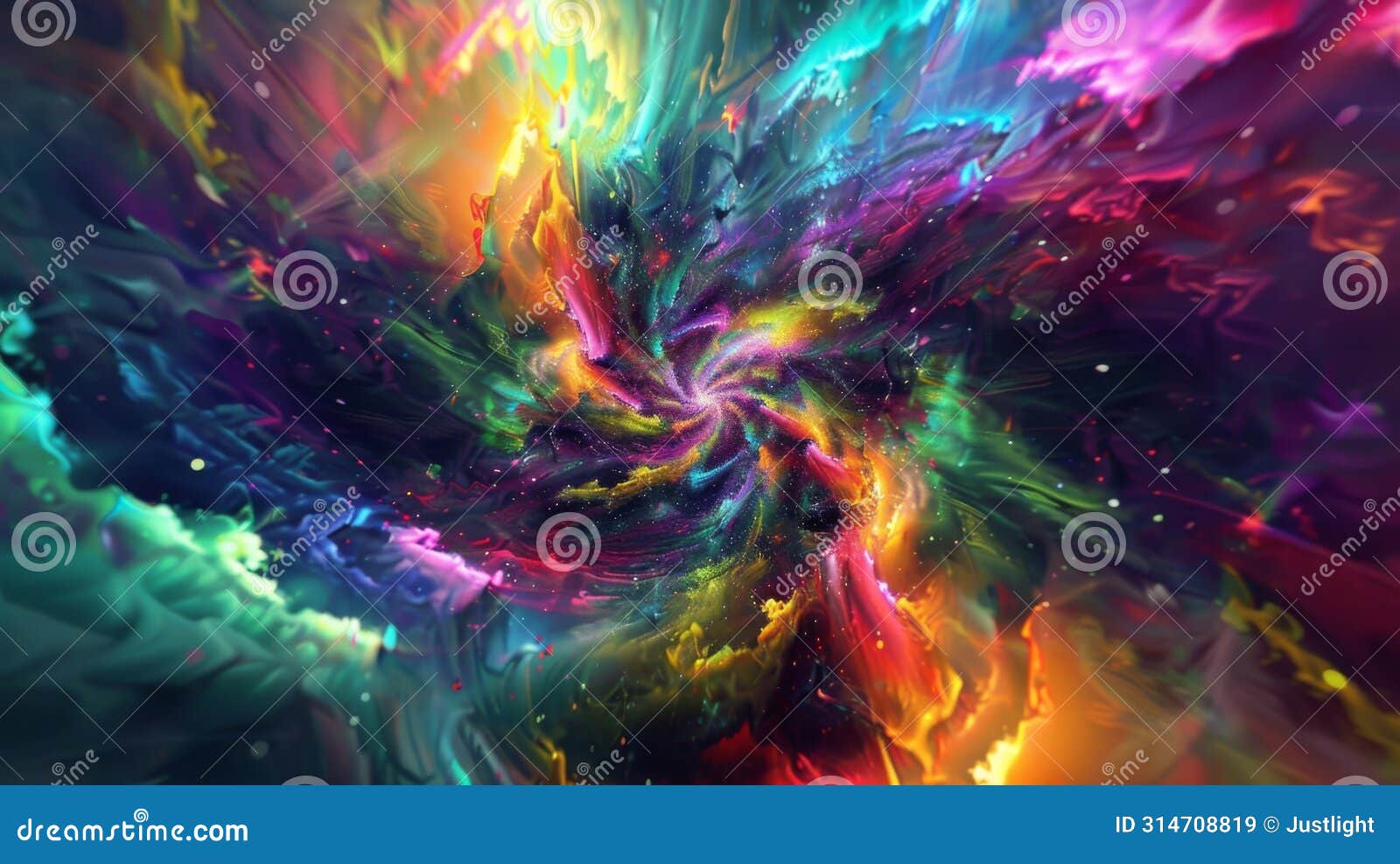 A Symphony of Neon Hues Swirling and Mixing in a Psychedelic Explosion ...