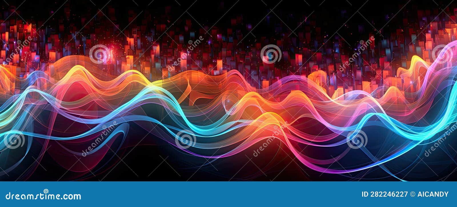 Symphony of Neon Lights Dancing in Abstract Patterns, Illuminating the ...