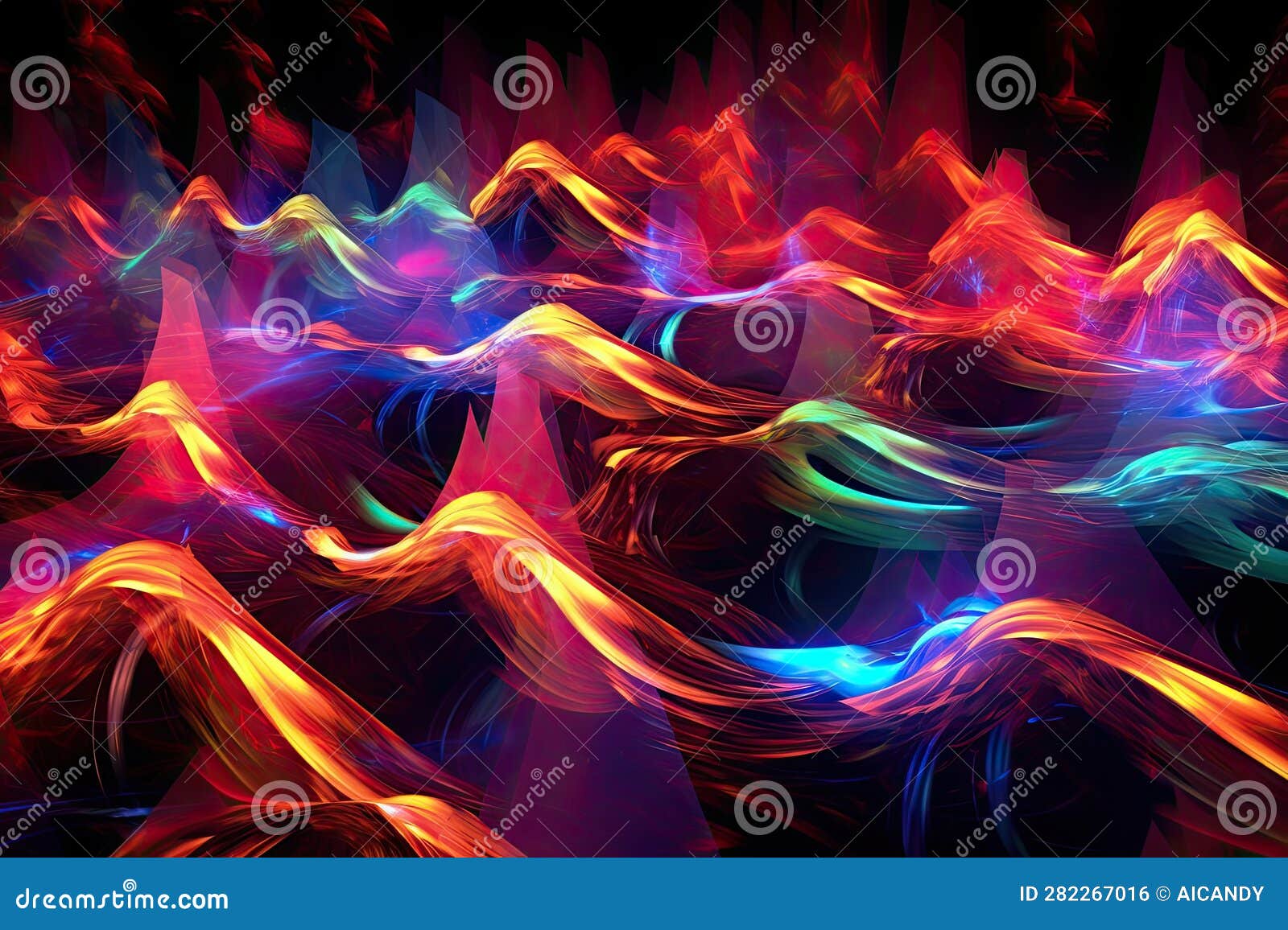 Symphony of Neon Lights Dancing in Abstract Patterns, Illuminating the ...