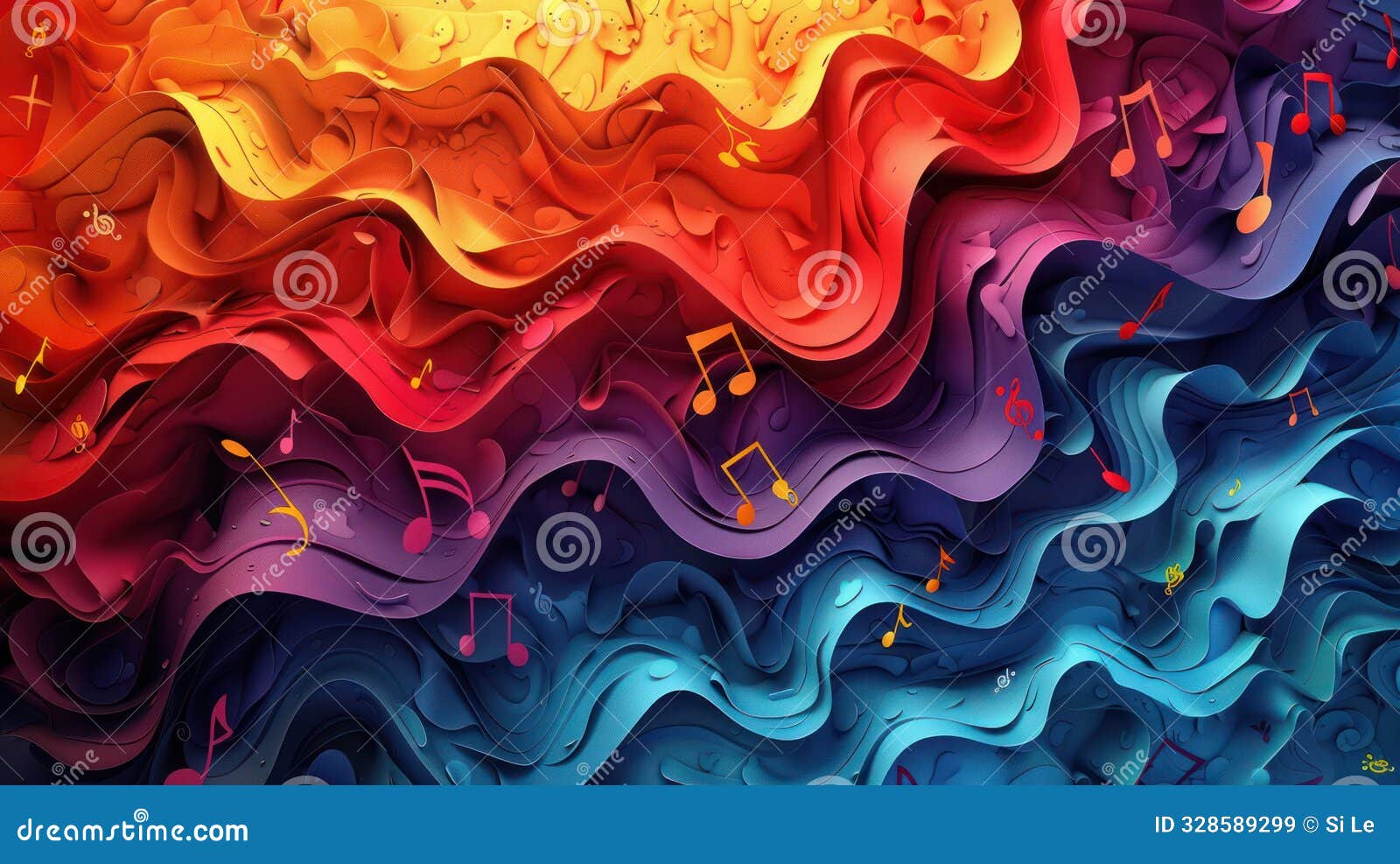 Symphony of Notes: Intricate Illustration of Music Notes Intertwining ...