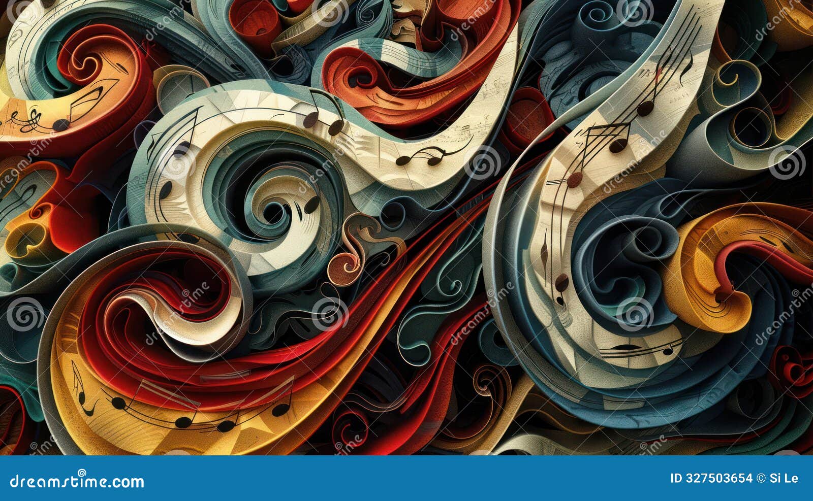 Symphony of Notes: Intricate Music Illustration with Intertwining ...