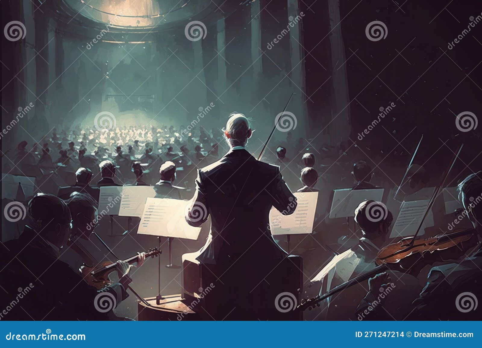 Symphony Orchestra in an Artistic Abstract Illustrations. AI Generation ...