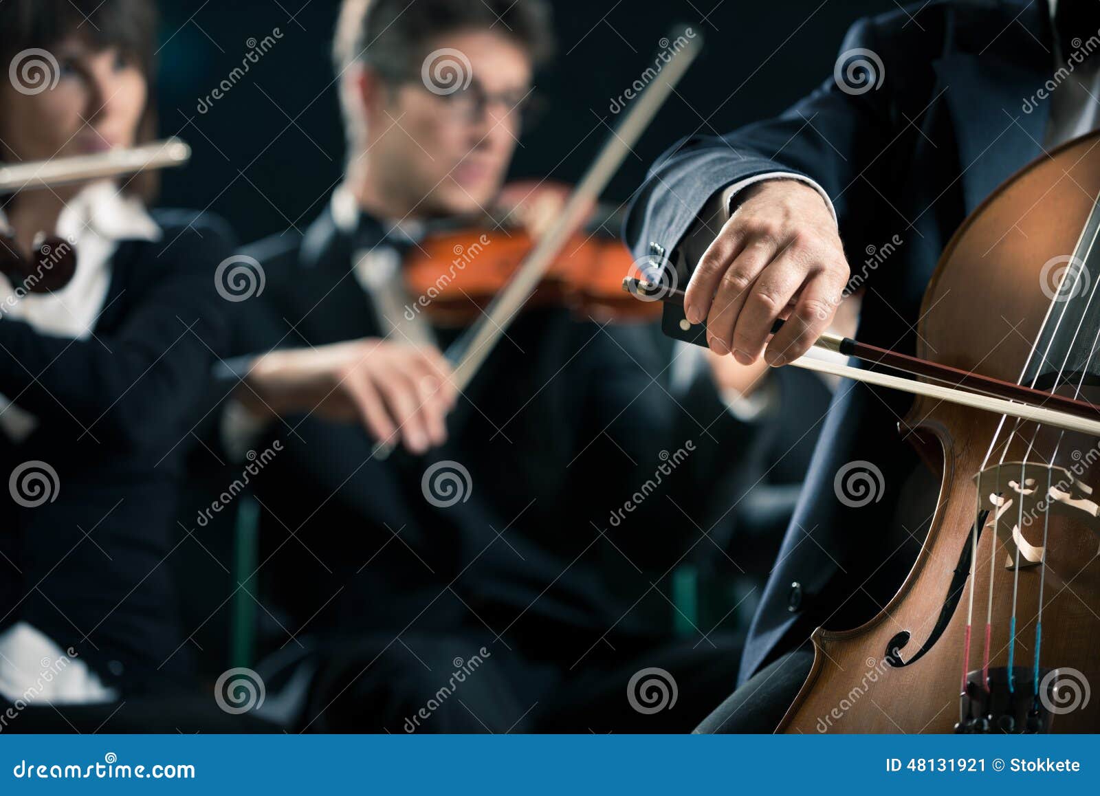 Symphony Orchestra: Cello Player Close-up Stock Image - Image of talent ...