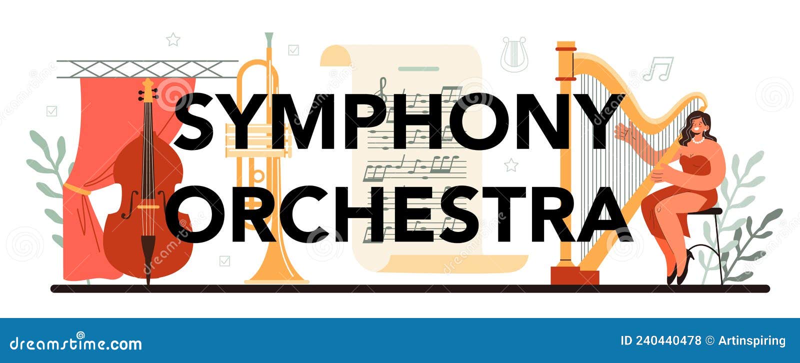 Symphony Orchestra Typographic Header. Orchestra Performing Classical ...
