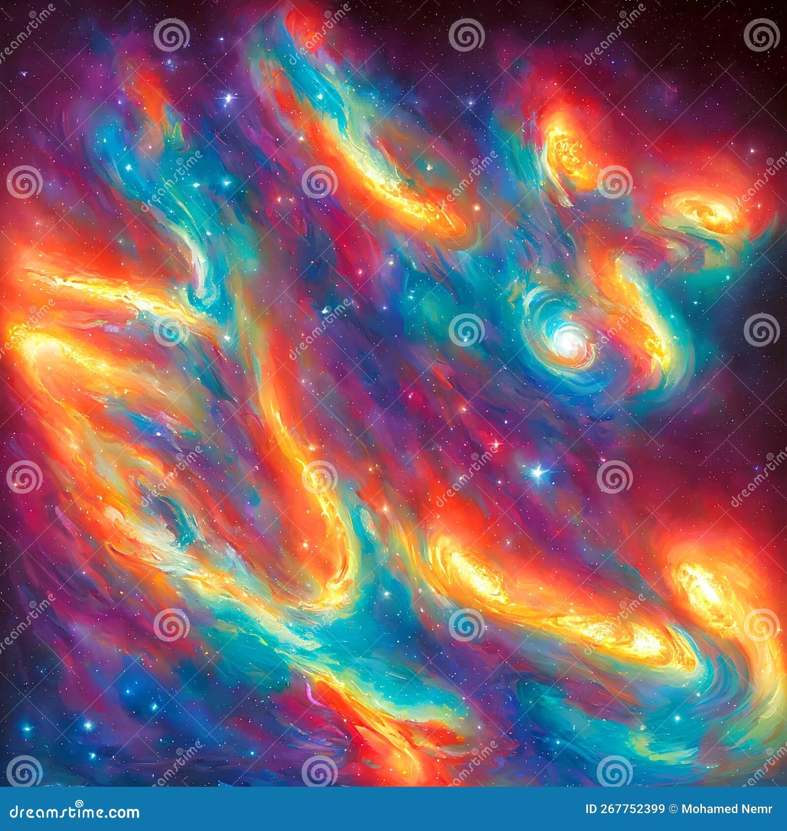 Symphony of Outer-space Galaxies Colors Stock Illustration ...