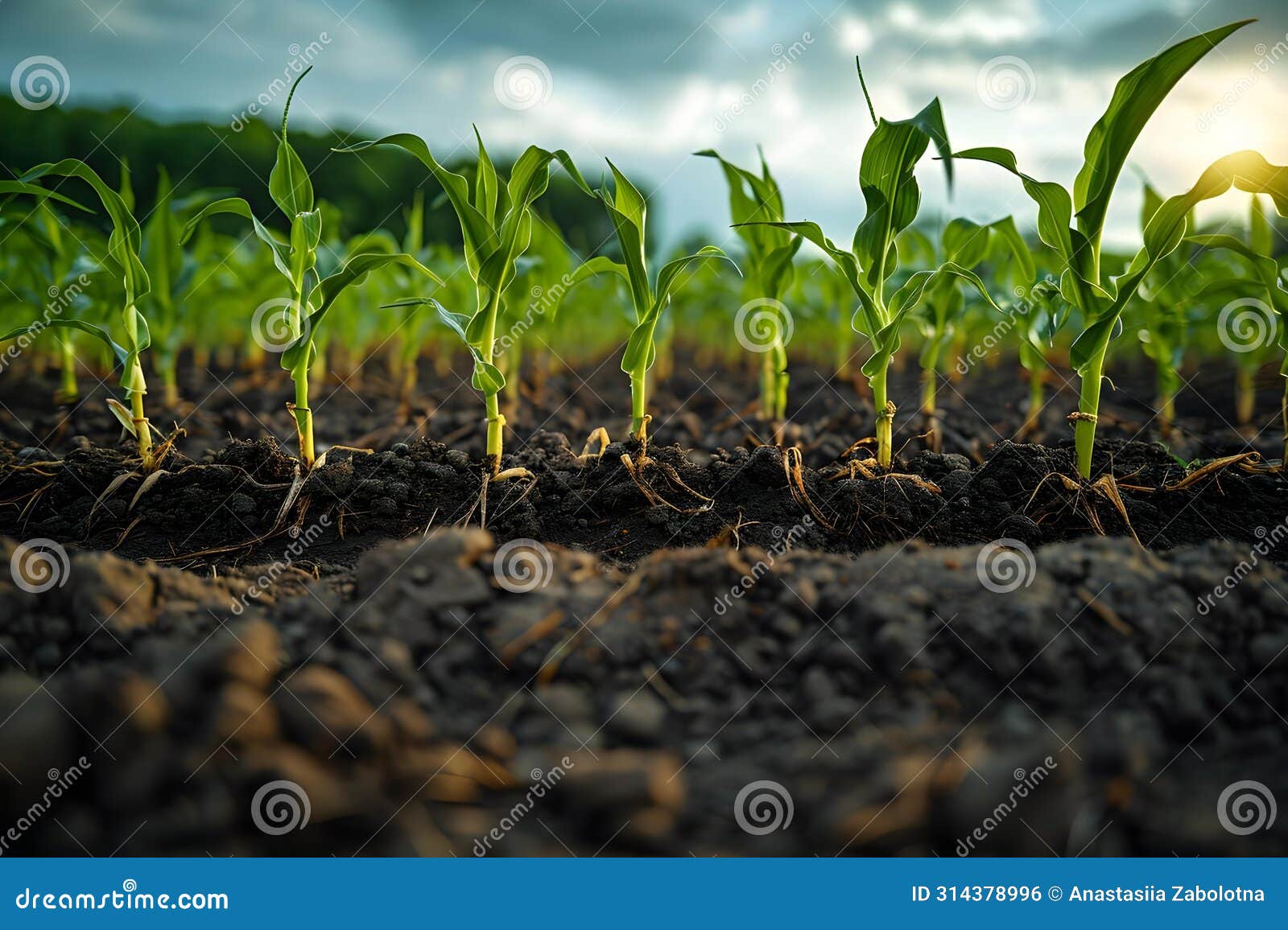 Symphony of Roots: Young Corn S Growth. Concept Agriculture, Corn ...