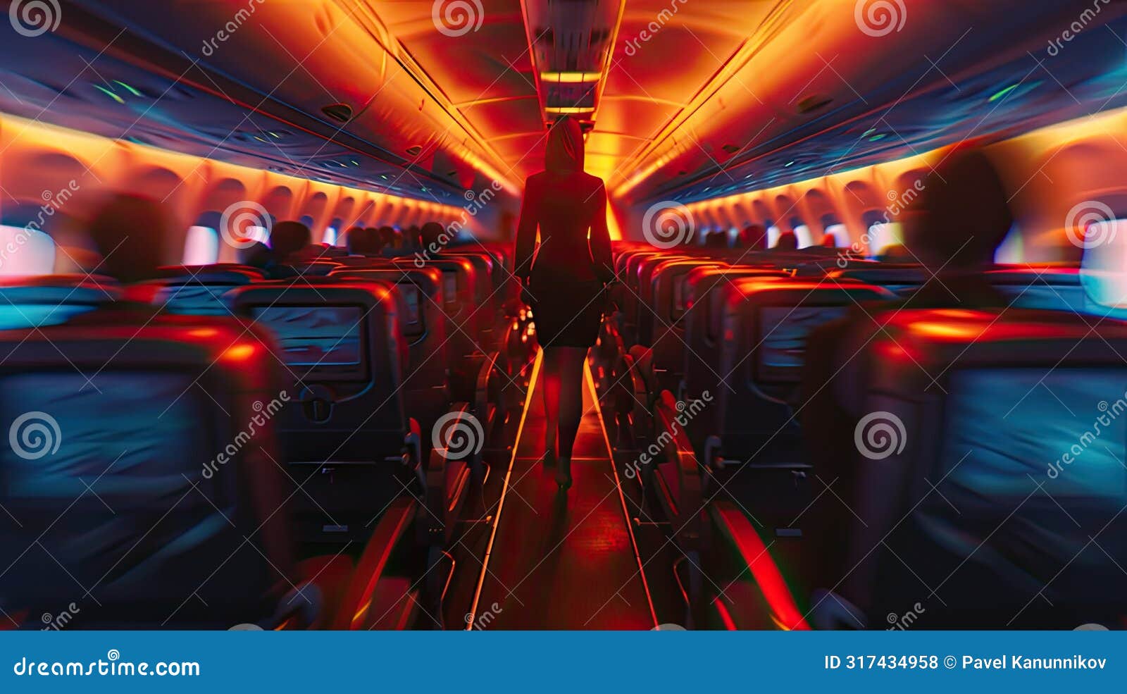 A Symphony of Seats: Inside the Airplane Stock Photo - Image of ...