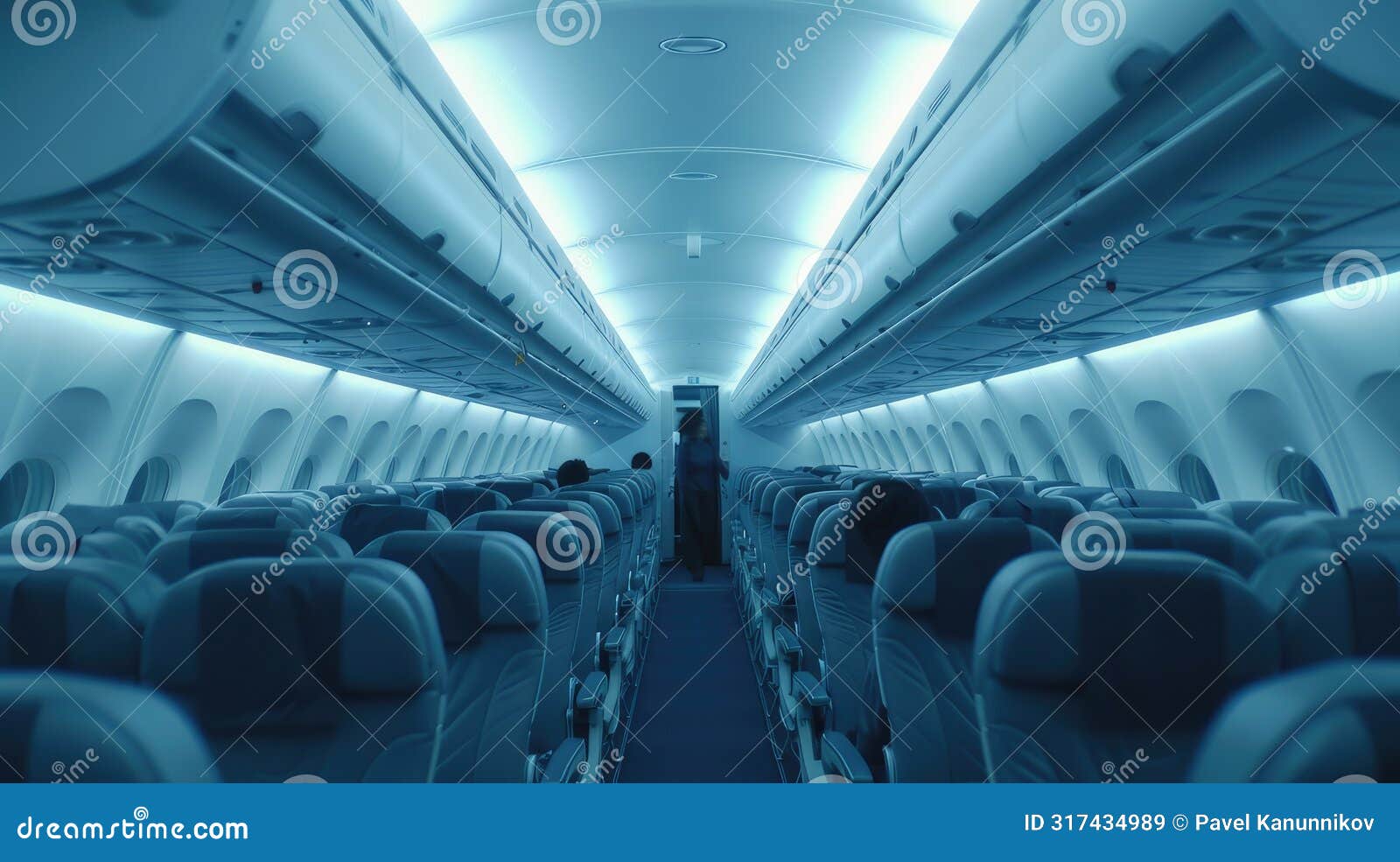 A Symphony of Seats: Inside the Airplane Stock Image - Image of ...