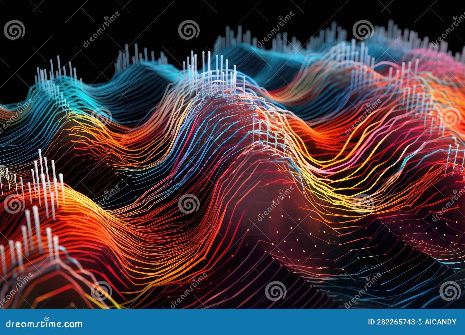 Symphony of Sound Waves Visualized through Vibrant and Undulating Lines ...