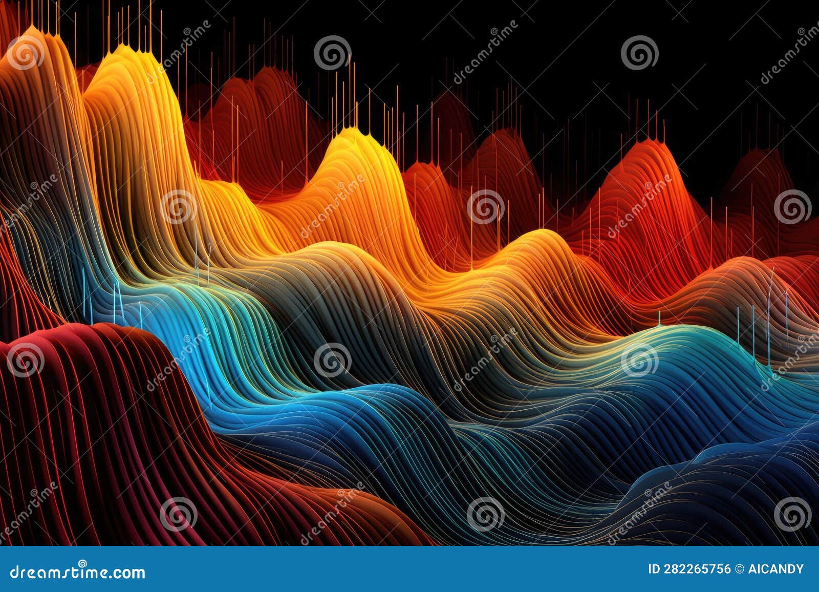 Symphony of Sound Waves Visualized through Vibrant and Undulating Lines ...