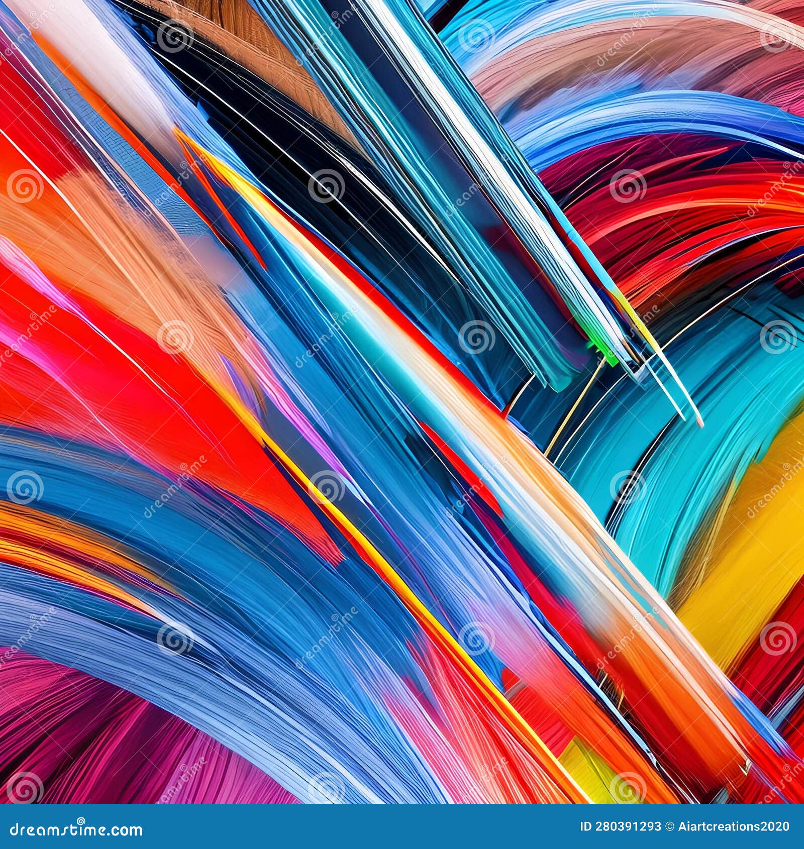 A Symphony of Swirling Brushes and Paint Strokes, Creating a Harmonious ...